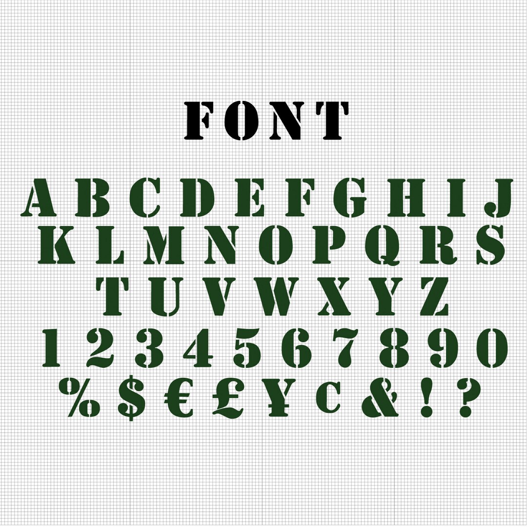 ARMY Stencil Font SVG - Etsy