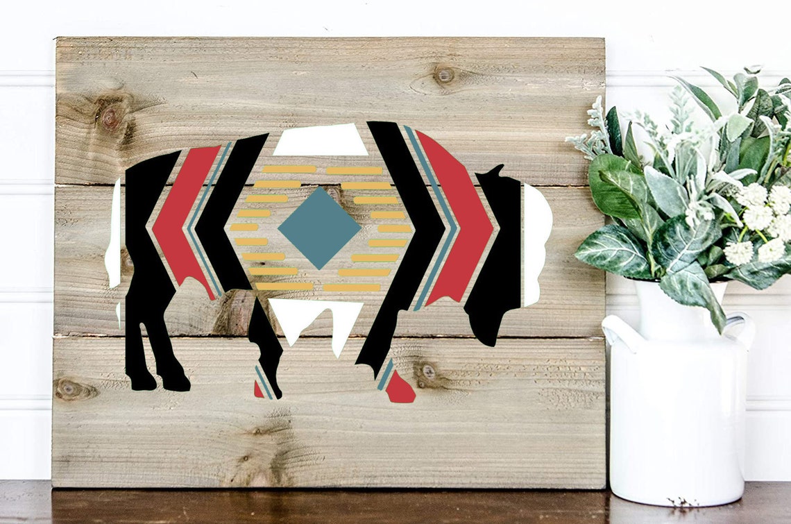 Aztec Buffalo SVG | Etsy