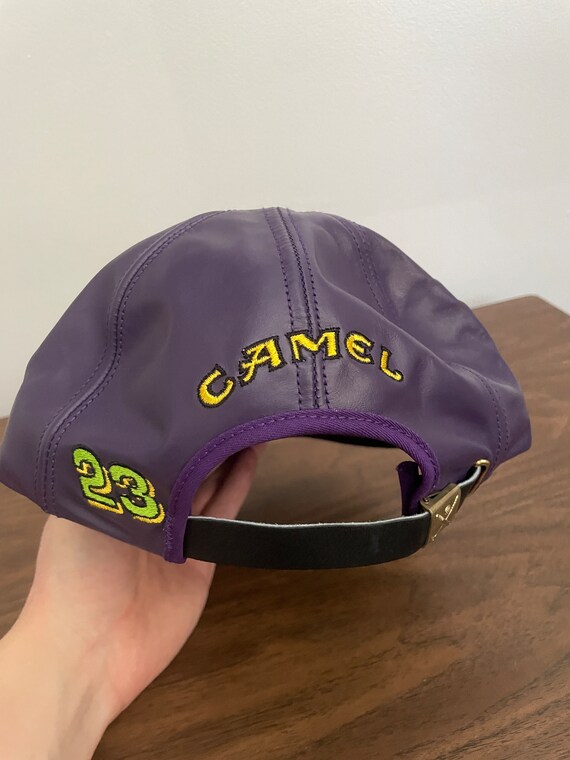 Leather Camel Cigarettes Racing Hat Purple Snapback H… - Gem