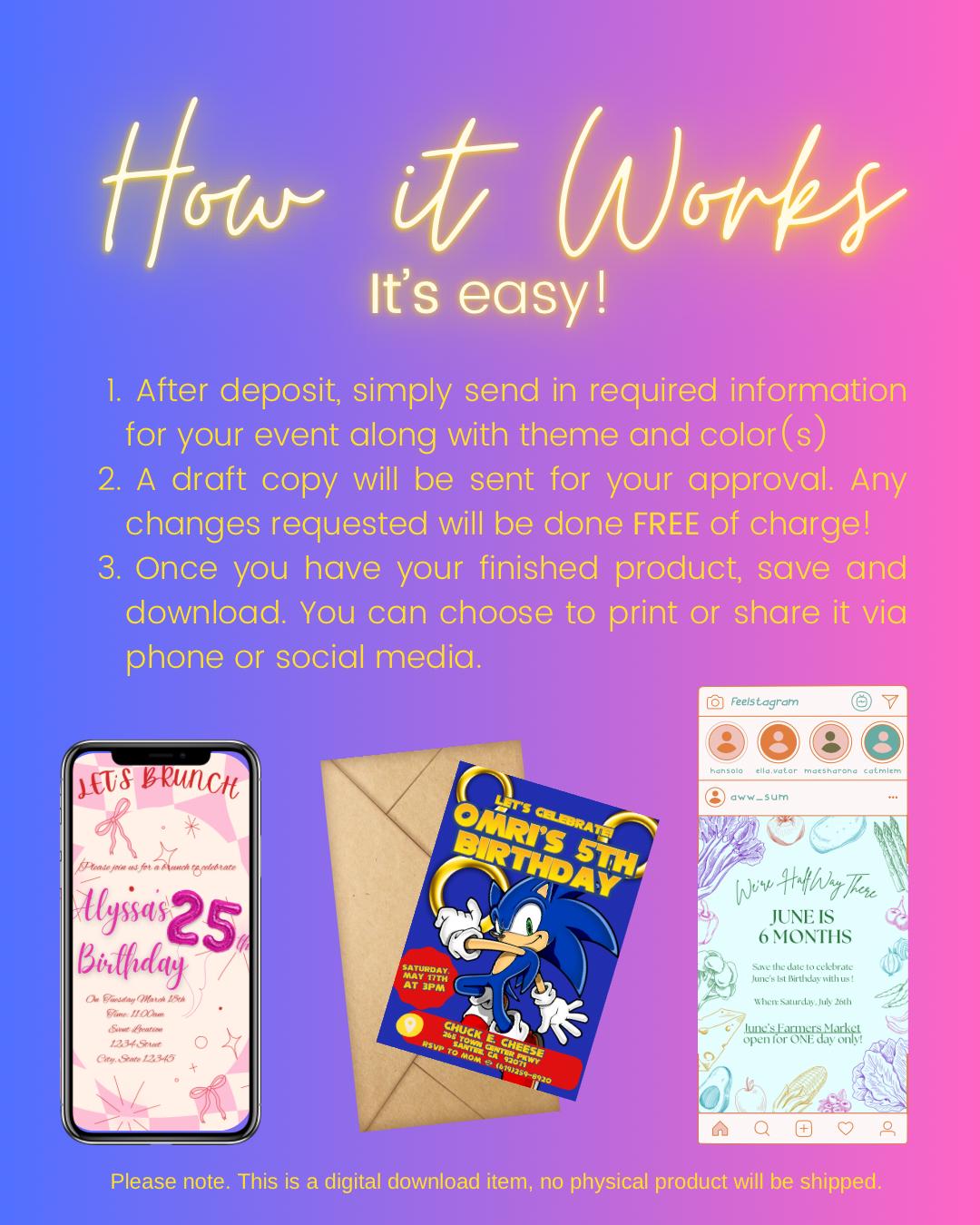 Party Invitations - Etsy