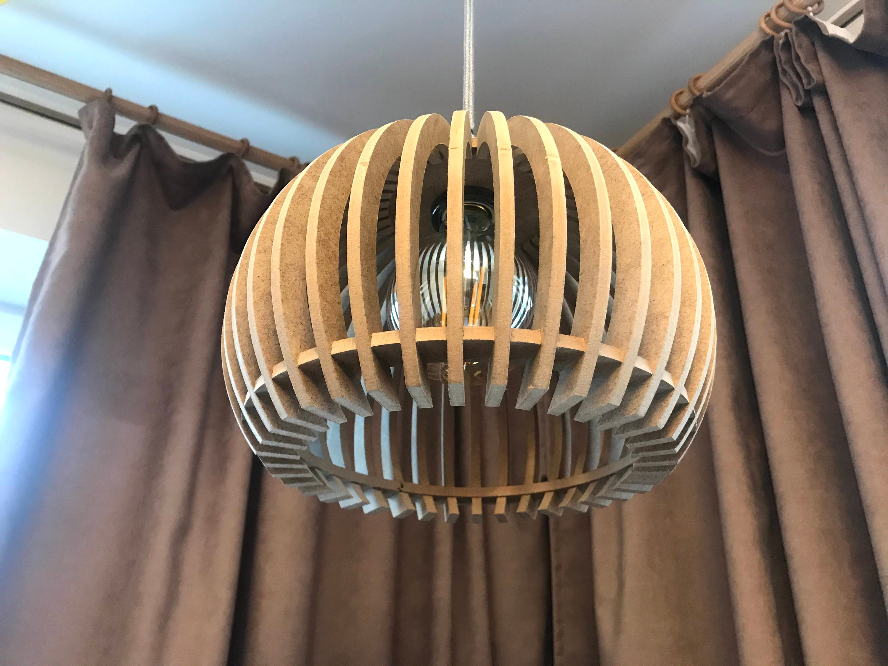 Parametric Plywood Lamp Digital File for Cutting Laser or CNC. Pendant ...