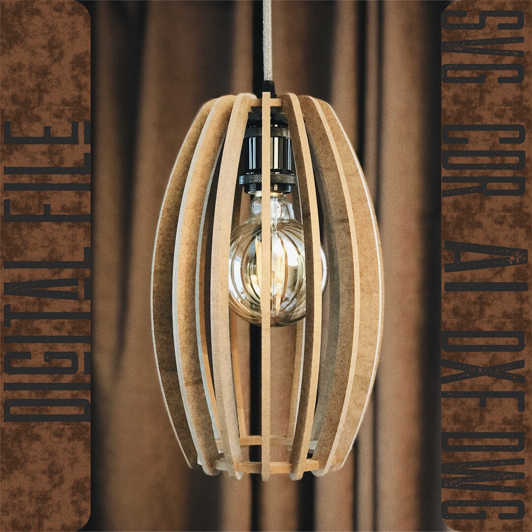 Parametric Plywood Lamp Digital File for Cutting Laser or CNC. Pendant ...