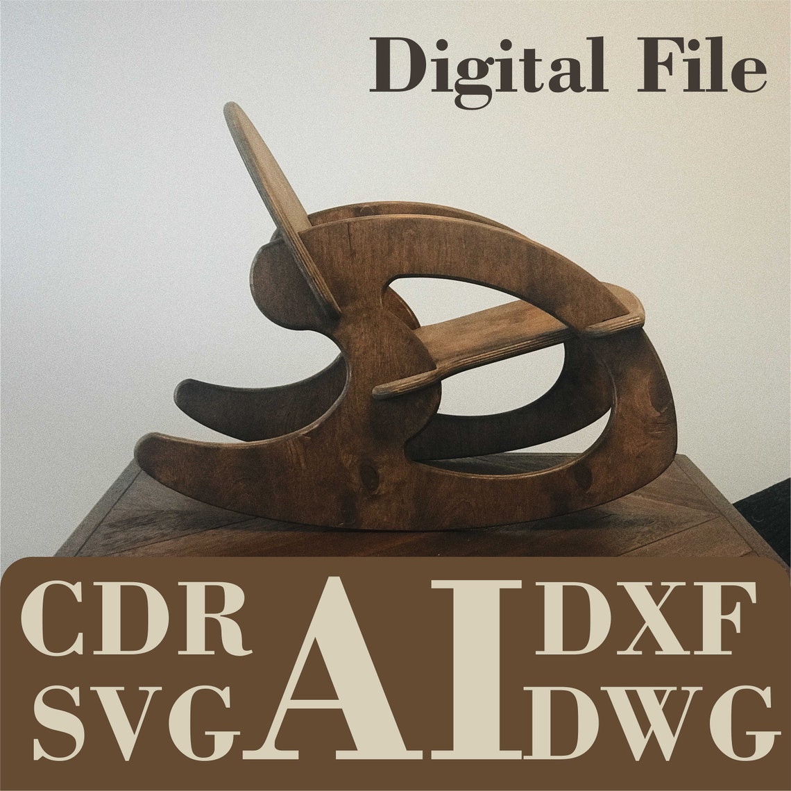 Rocking Chair for Children Vector for Cut CNC 12mm Plywood. - Etsy