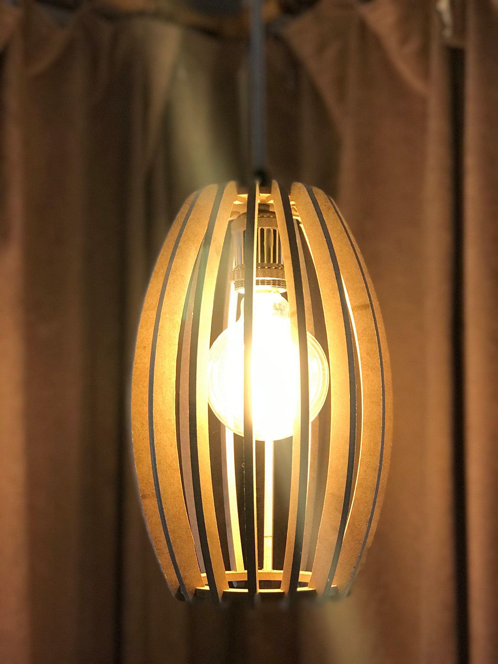 Parametric Plywood Lamp Digital File for Cutting Laser or CNC. Pendant ...