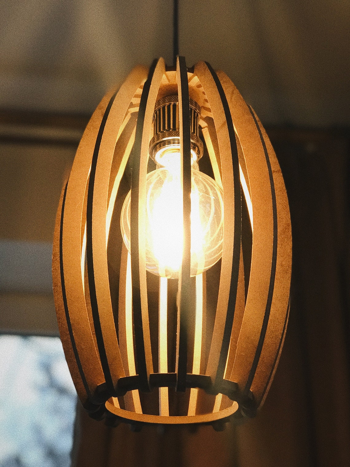 Parametric Plywood Lamp Digital File for Cutting Laser or CNC. Pendant ...