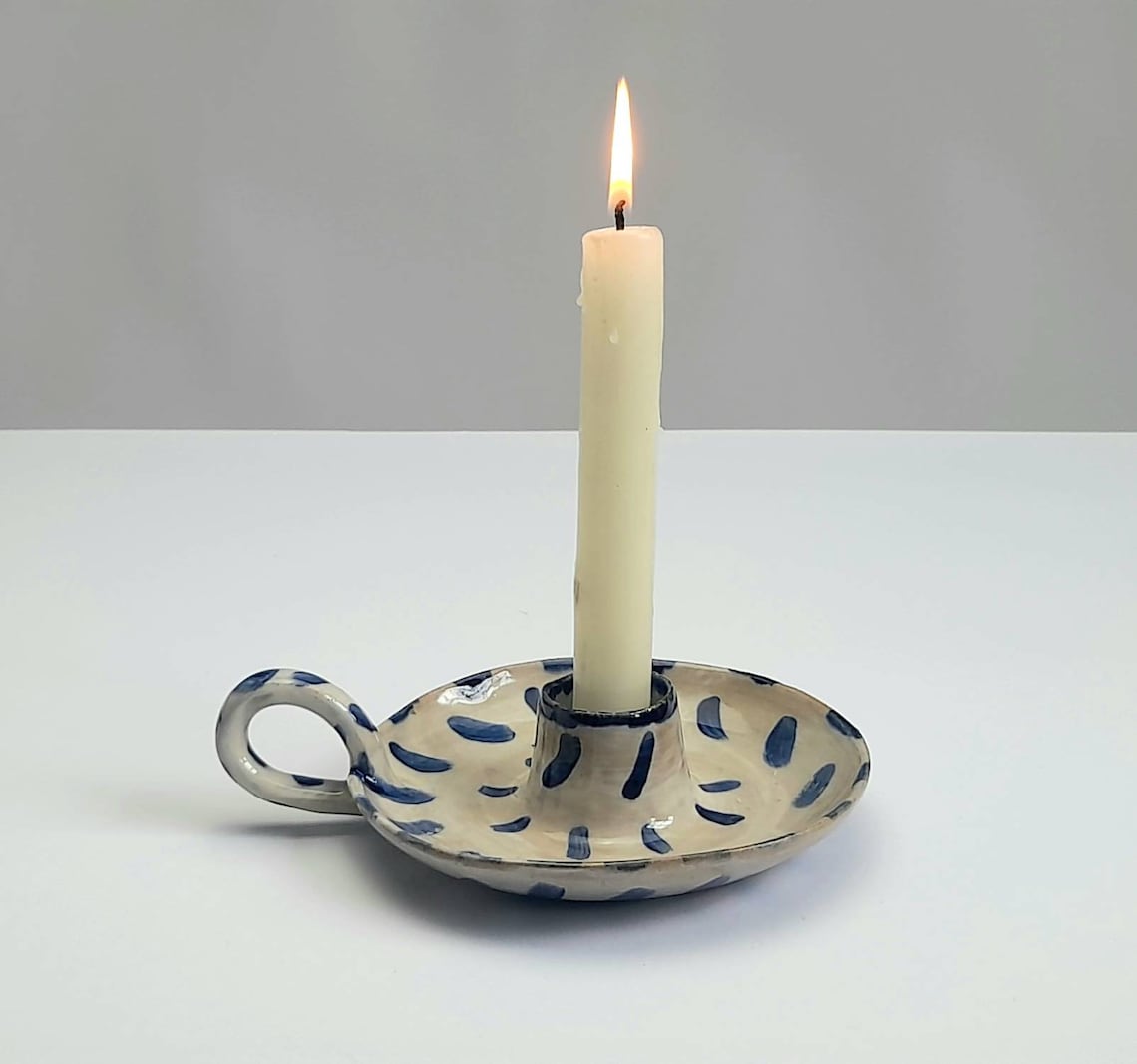 Handmade ceramic candle holder | Etsy