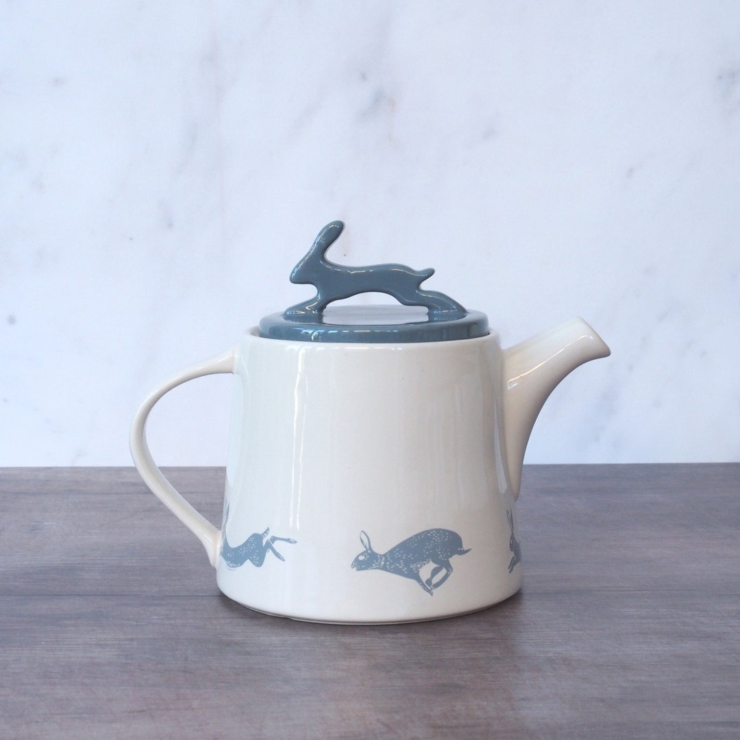 Hare Stoneware Teapot for Loose Leaf Teas or Teabags Cute 3D Hare Lid ...
