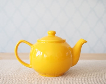 6 Cup Mustard Stoneware Teapot for Loose Leaf Teas Large Teapot ...
