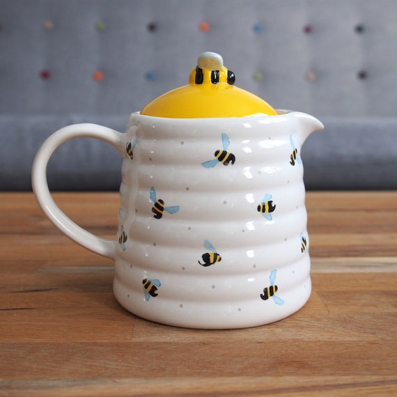 Sweet Bee 850ml Teapot Durable Stoneware Cute Bee Teapot - Etsy UK