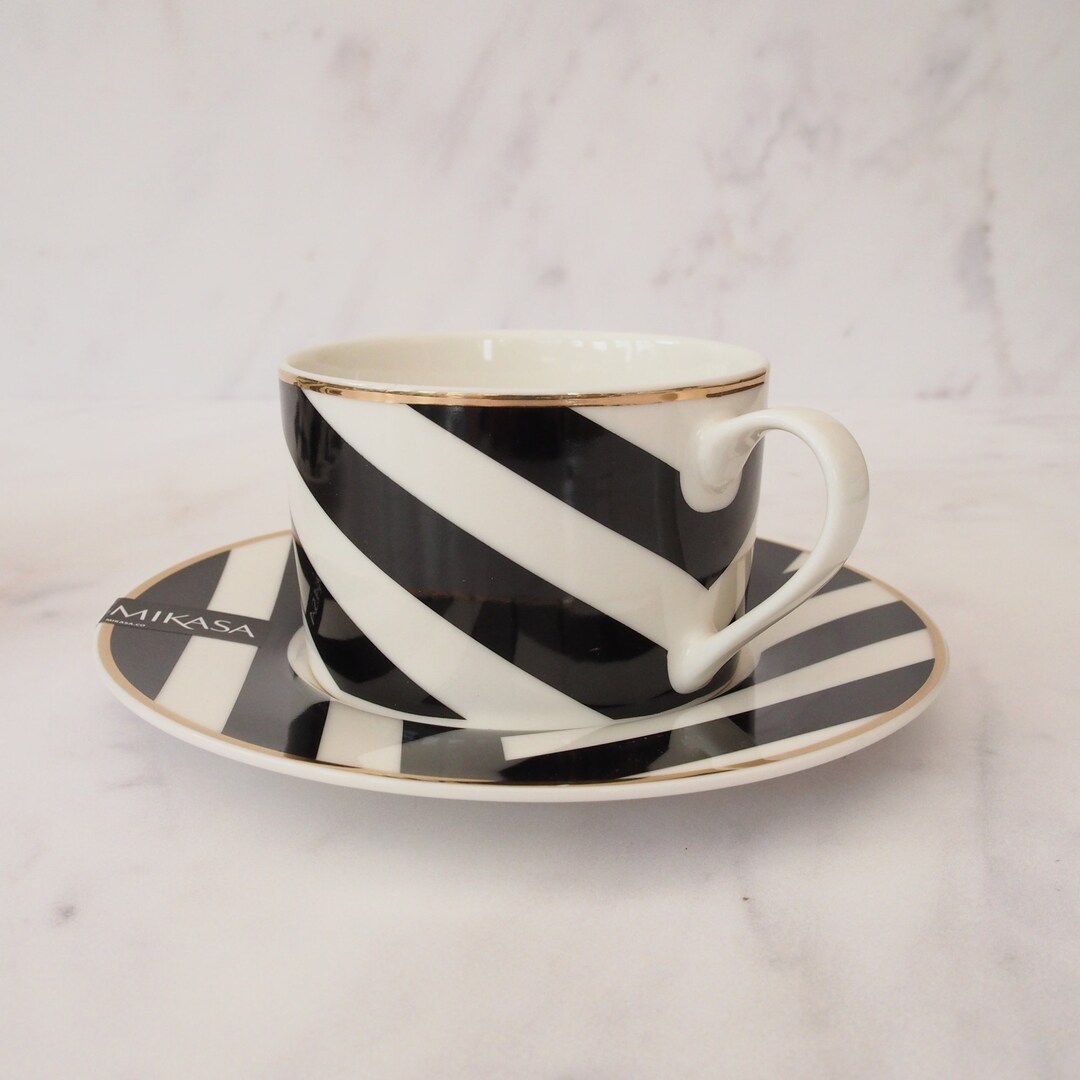 Luxe Deco Fine China Teacups Art Deco Inspired Set of Two - Etsy