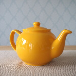 6 Cup Mustard Stoneware Teapot for Loose Leaf Teas Large Teapot ...