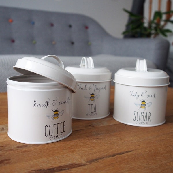 Stackable Tea Coffee Sugar Canisters - Etsy UK