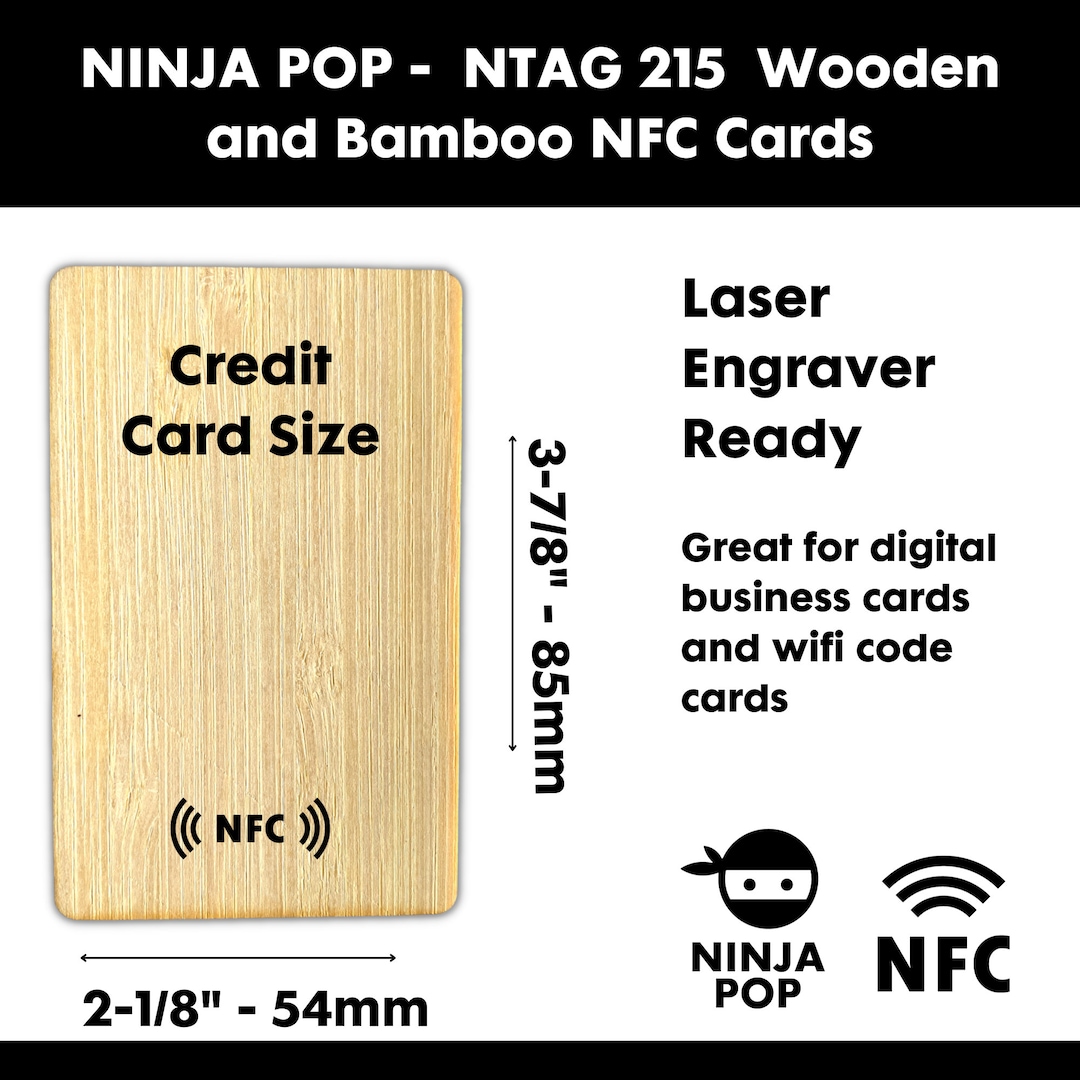 Blank Bamboo NFC Ntag215 Cards - for Laser Engraver and Custom Digital ...