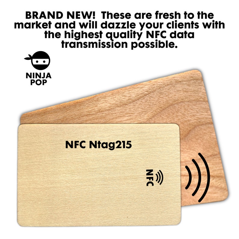 Blank Bamboo NFC Ntag215 Cards - for Laser Engraver and Custom Digital ...