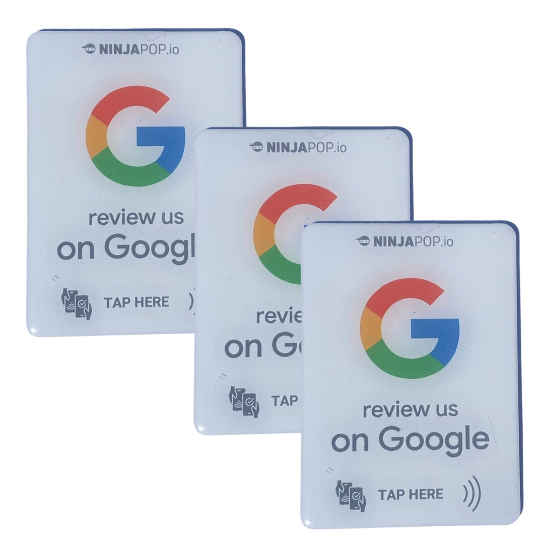 3x Google Review Stickers - Ninja Pop- NFC (contactless) Get Reviews ...