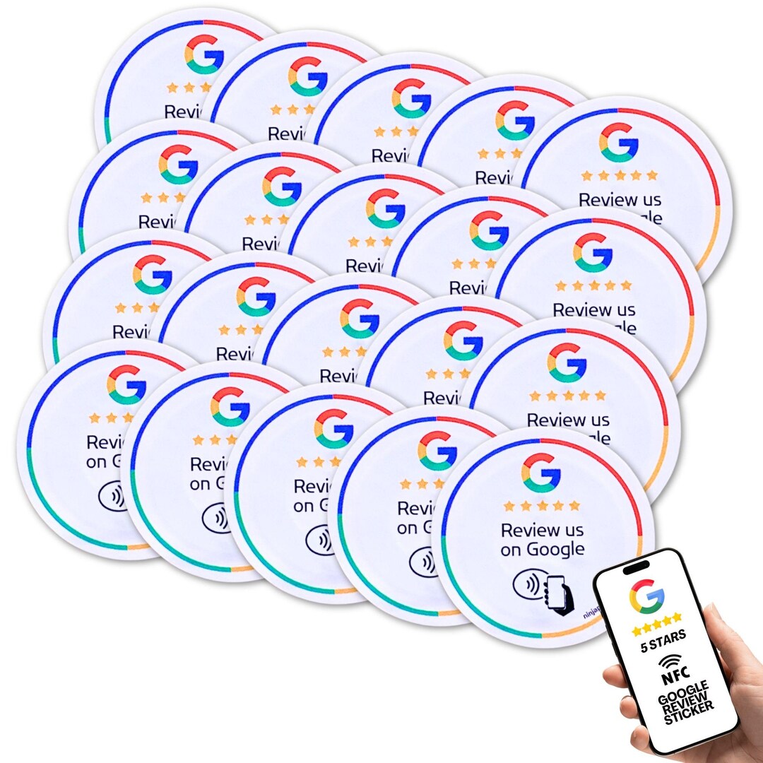 NFC Google Review Stickers – Contactless Tap Tags for Small Business - Etsy