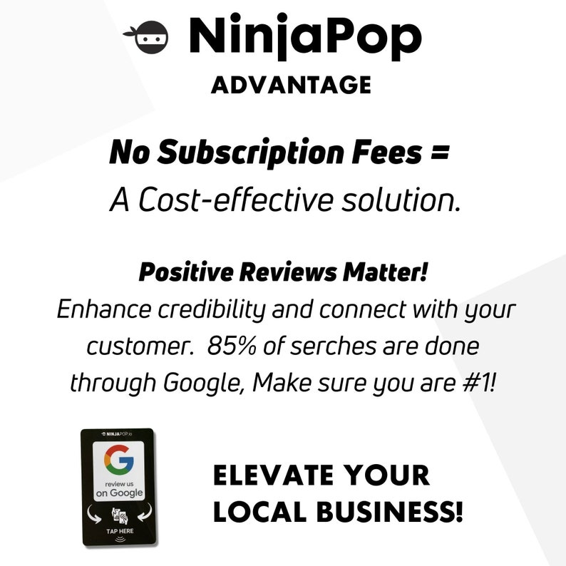 3x Google Review Stickers - Ninja Pop- NFC (contactless) Get Reviews ...