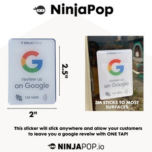 3x Google Review Stickers - Ninja Pop- NFC (contactless) Get Reviews ...