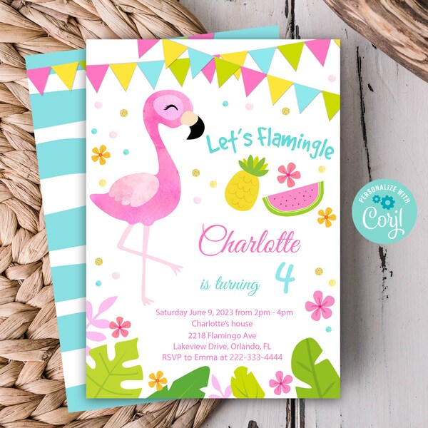 Flamingo Invites - Etsy
