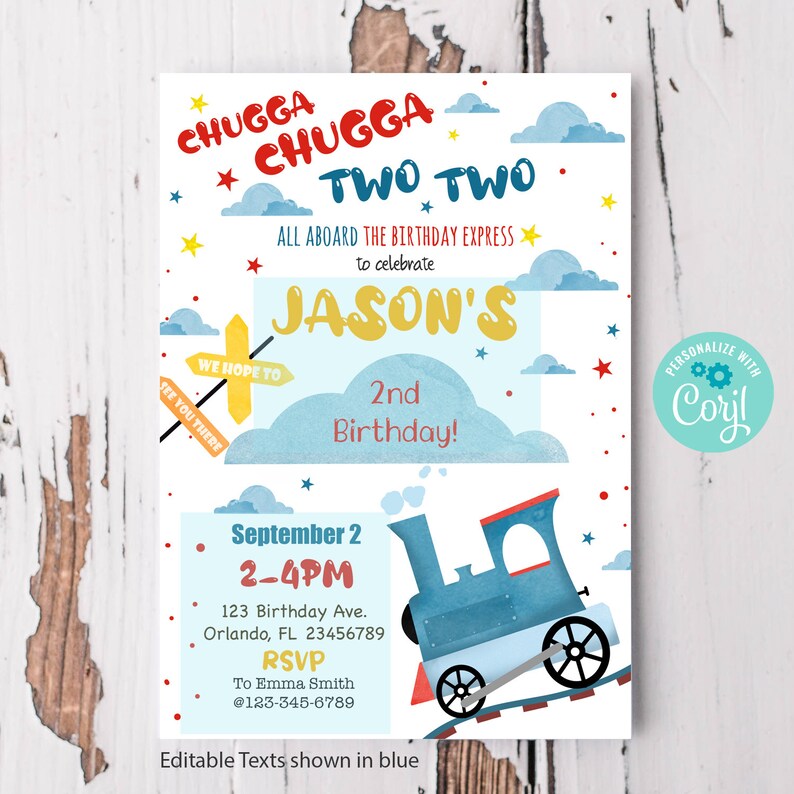 Editable Train Invitation Train Birthday Invitation Train | Etsy