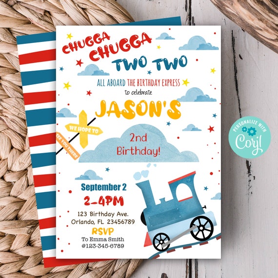 Editable Train Invitation Train Birthday Invitation Train | Etsy