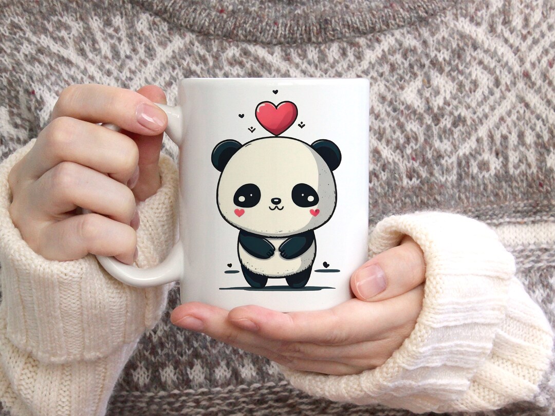 Panda Mug 12oz, Valentine's Day Mug, Mochi Panda Mug, Valentine Day Mug ...
