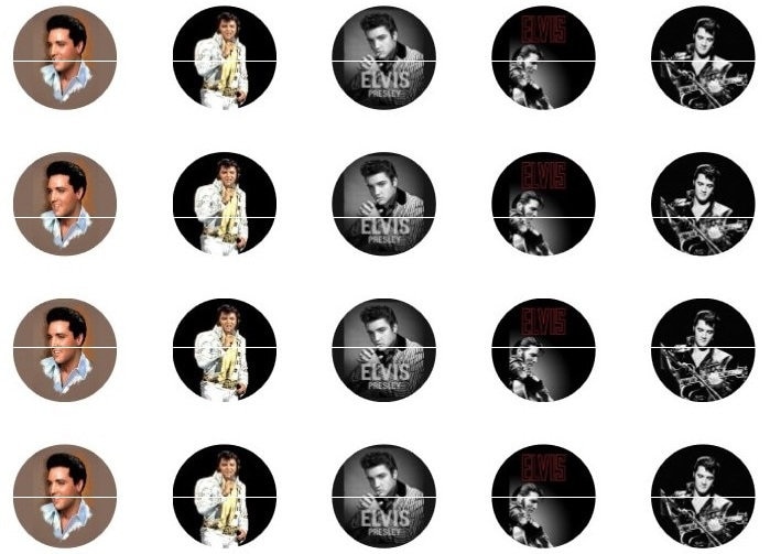 DIGITAL DOWNLOAD, Elvis Presley, 20mm Circles, Elvis Presley Cabochon ...