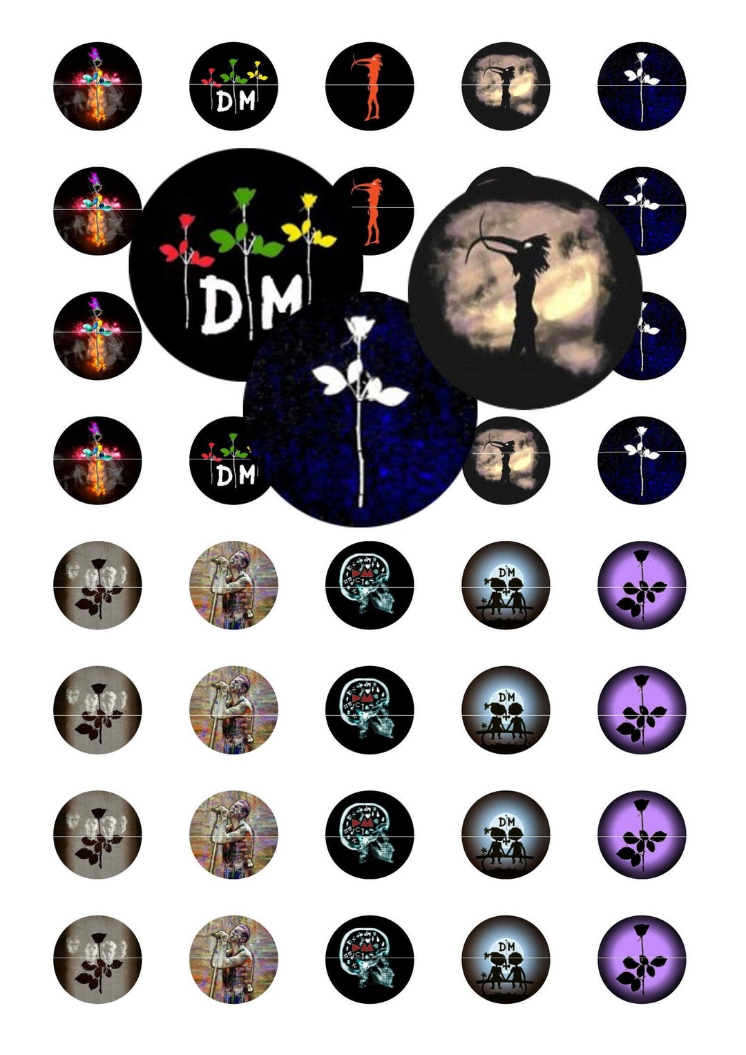 DIGITAL DOWNLOAD, Depeche Mode, 12mm Hoops, Depeche Mode Cabochons ...