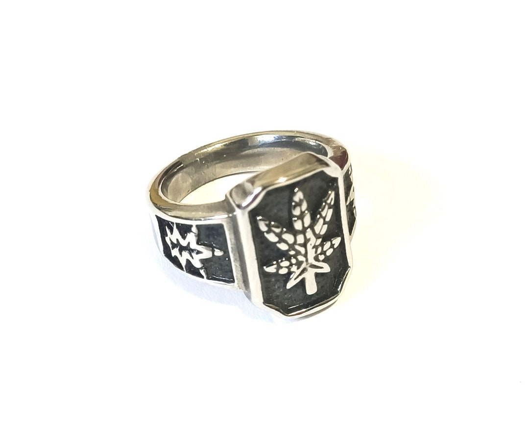 Cannabis Ring, Stainless Steel Men Ring, Gift for Boyfriend - Etsy