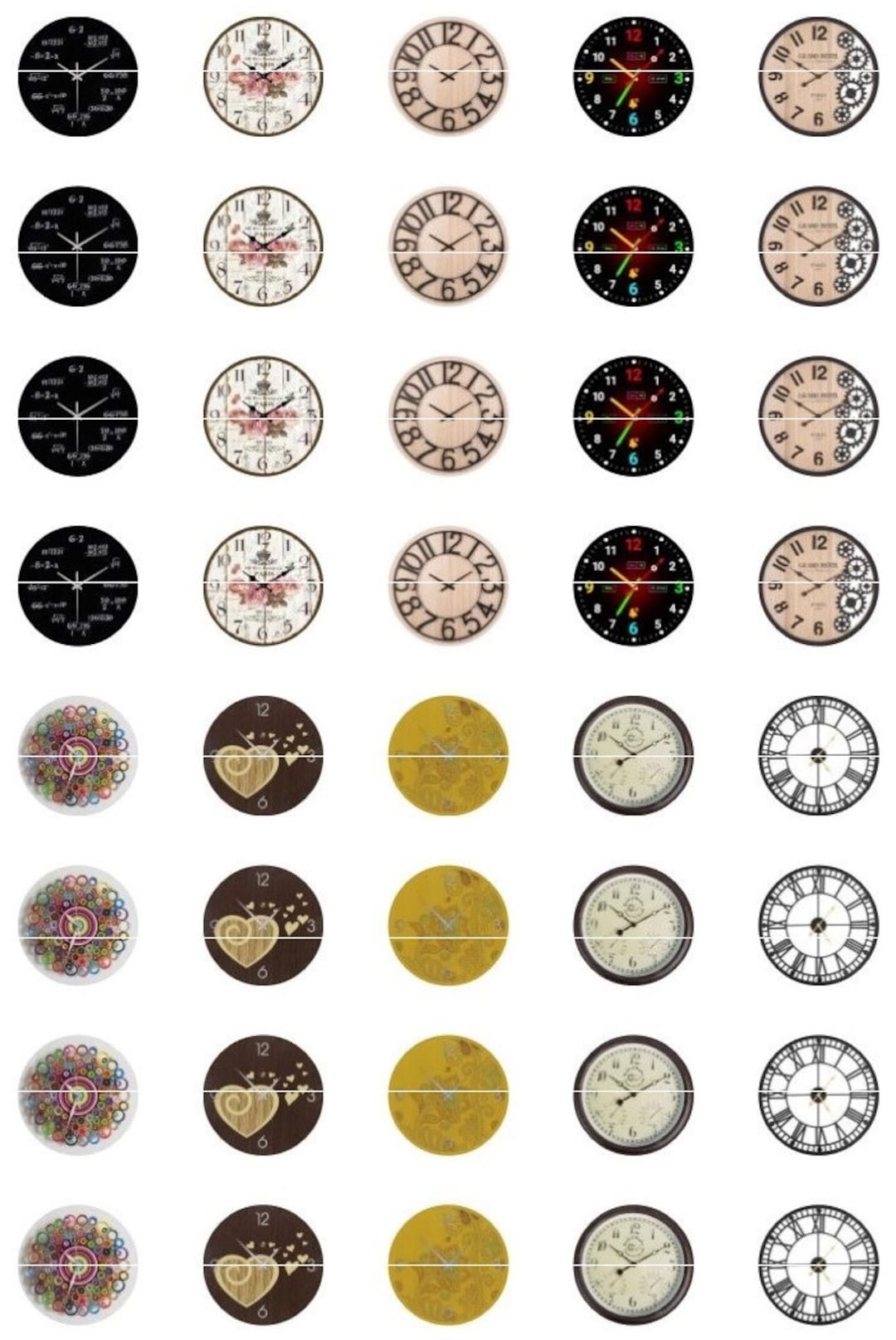 DIGITAL DOWNLOAD, Watches, 25mm Circles, Watch Cabochons, Cameo Watches ...
