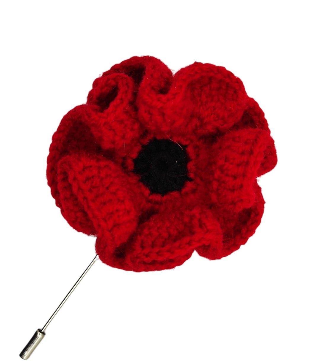 Handmade Crochet Poppy Brooch. Wedding Boutonniere. - Etsy