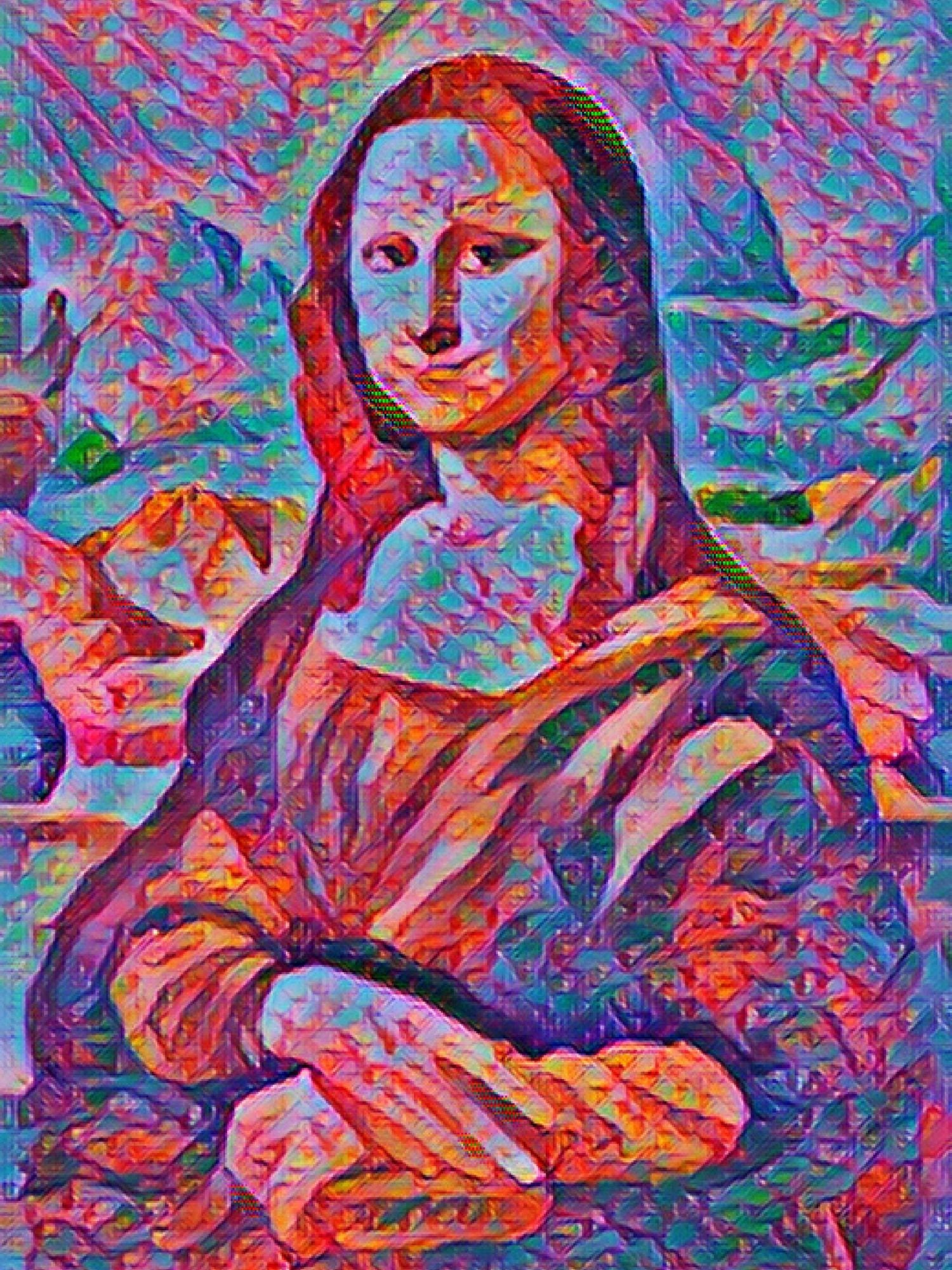 Mona Lisa Neon Leonardo Da Vinci Poster Print Filtered Art Wall Art ...