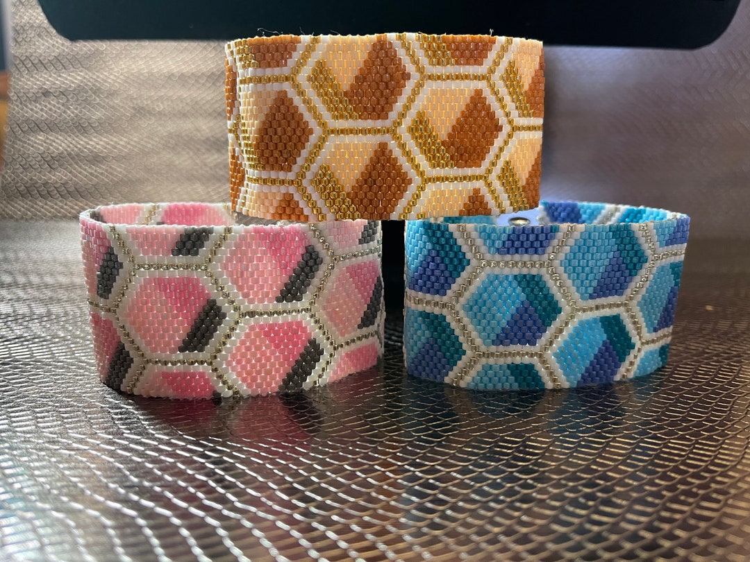 Peyote Square Stitch Bracelet Odd Count Peyote Stitch Cuff Bracelet,odd ...