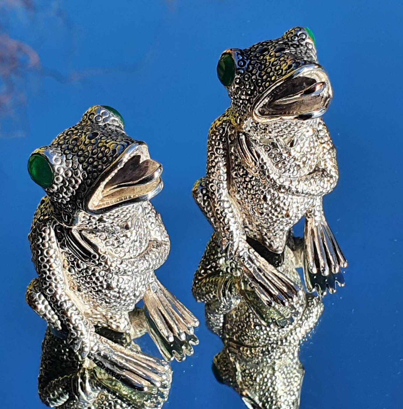 Solid Novelty Victorian Sterling Silver Frogs Salt and Pepper Pots ...