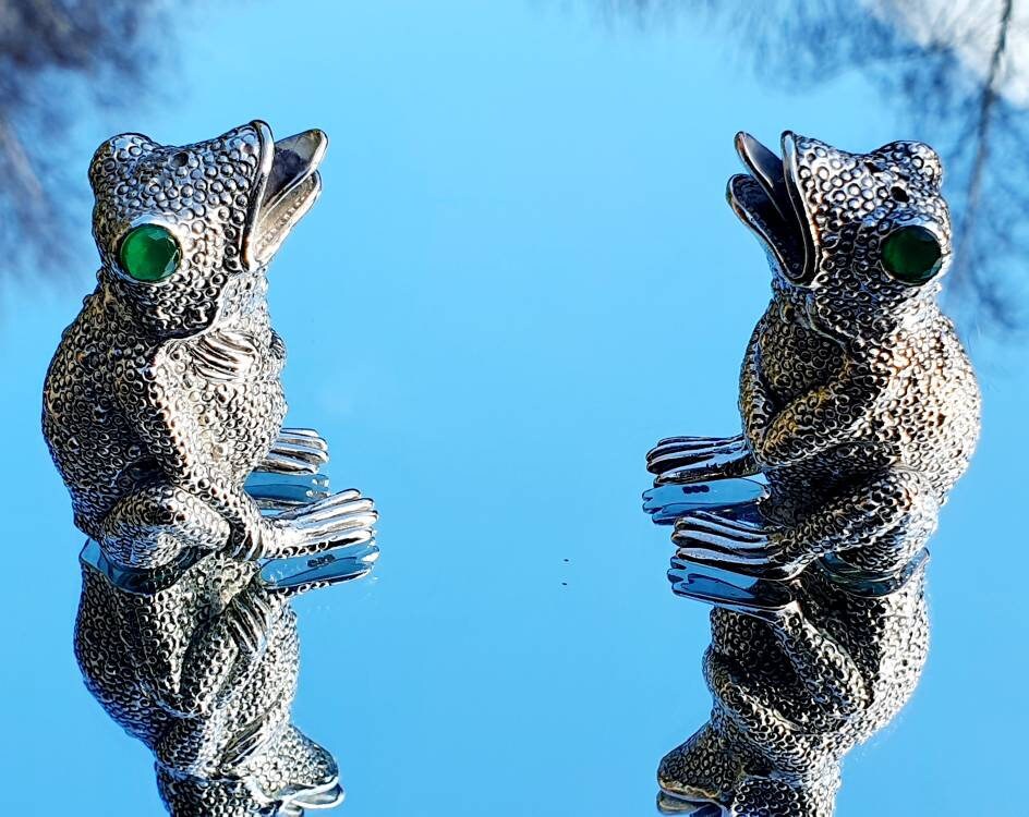 Solid Novelty Victorian Sterling Silver Frogs Salt and Pepper Pots ...