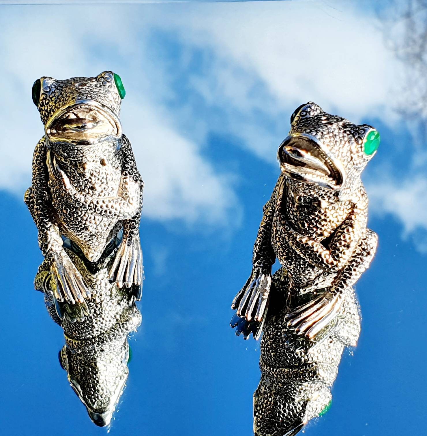 Solid Novelty Victorian Sterling Silver Frogs Salt and Pepper Pots ...