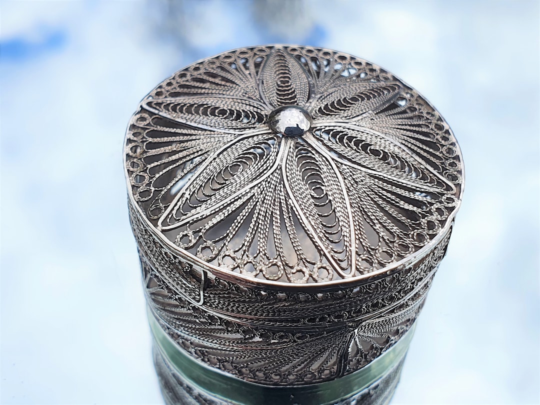 French Antique Victorian Filigree Solid Silver Snuff Box -pomander Box ...