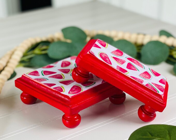 Set of 2 Watermelon Farmhouse Risers | Watermelon Theme Risers ...