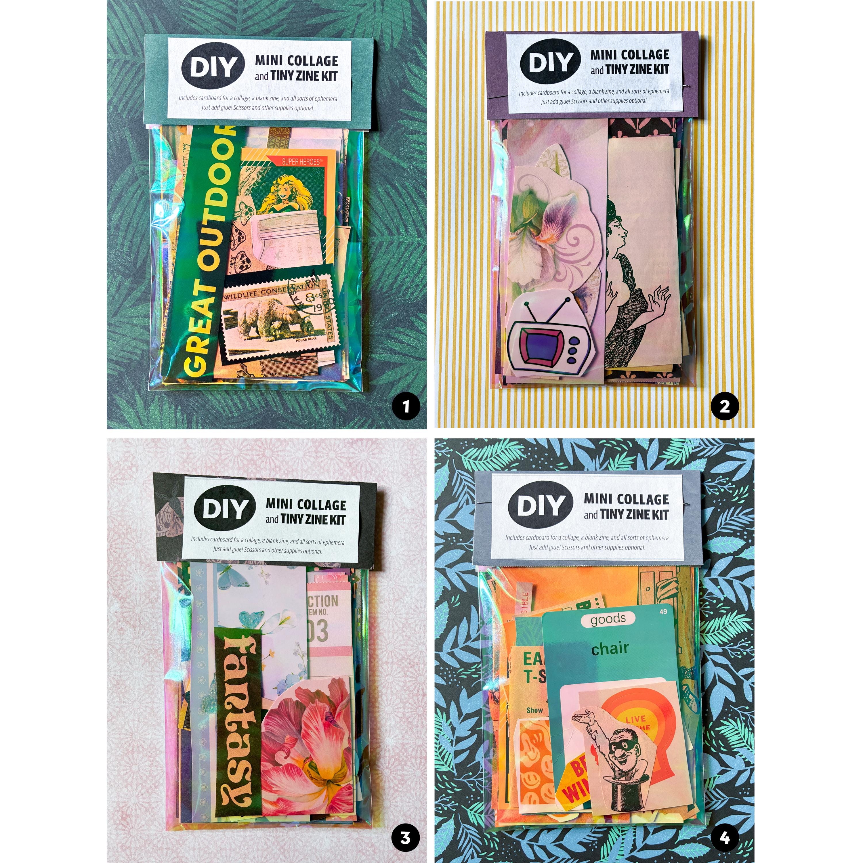 DIY Mini Collage and Tiny Zine Kits | Paper Cutouts | Junk Journal Kit ...