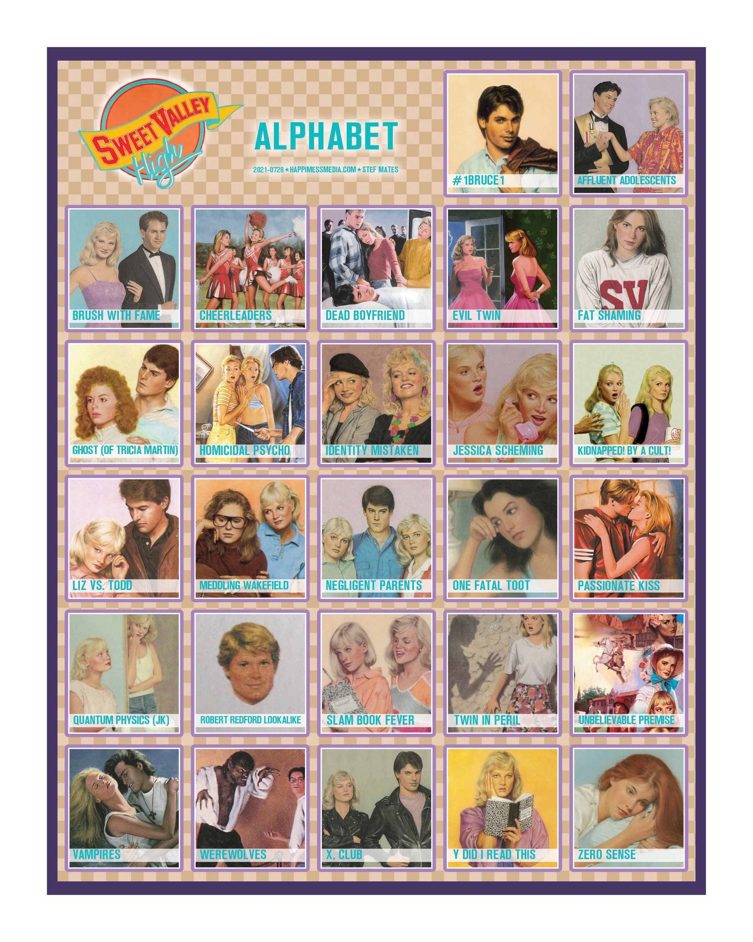 Sweet Valley High Alphabet Art Print, 8x10 Paper Print - Etsy