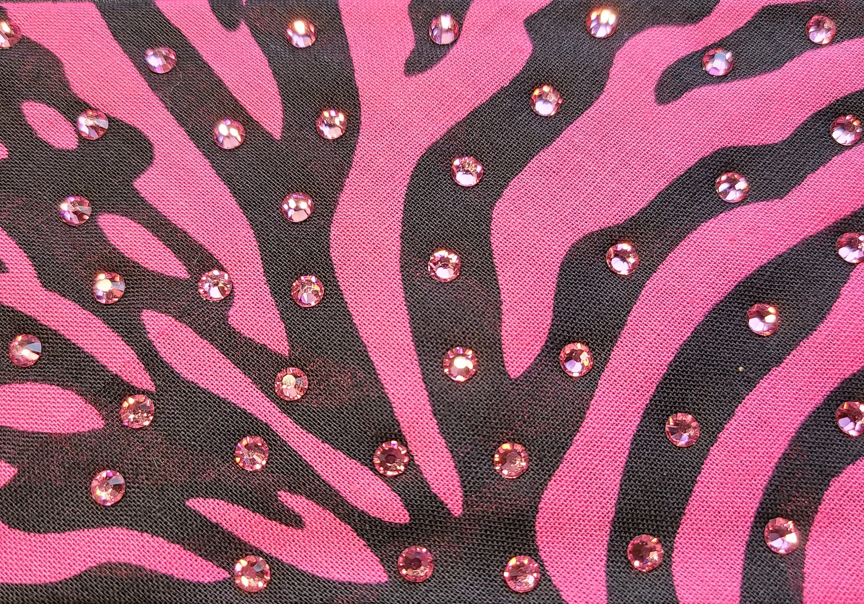 Pink and Black Tiger Stripe With Rose Crystals - Etsy