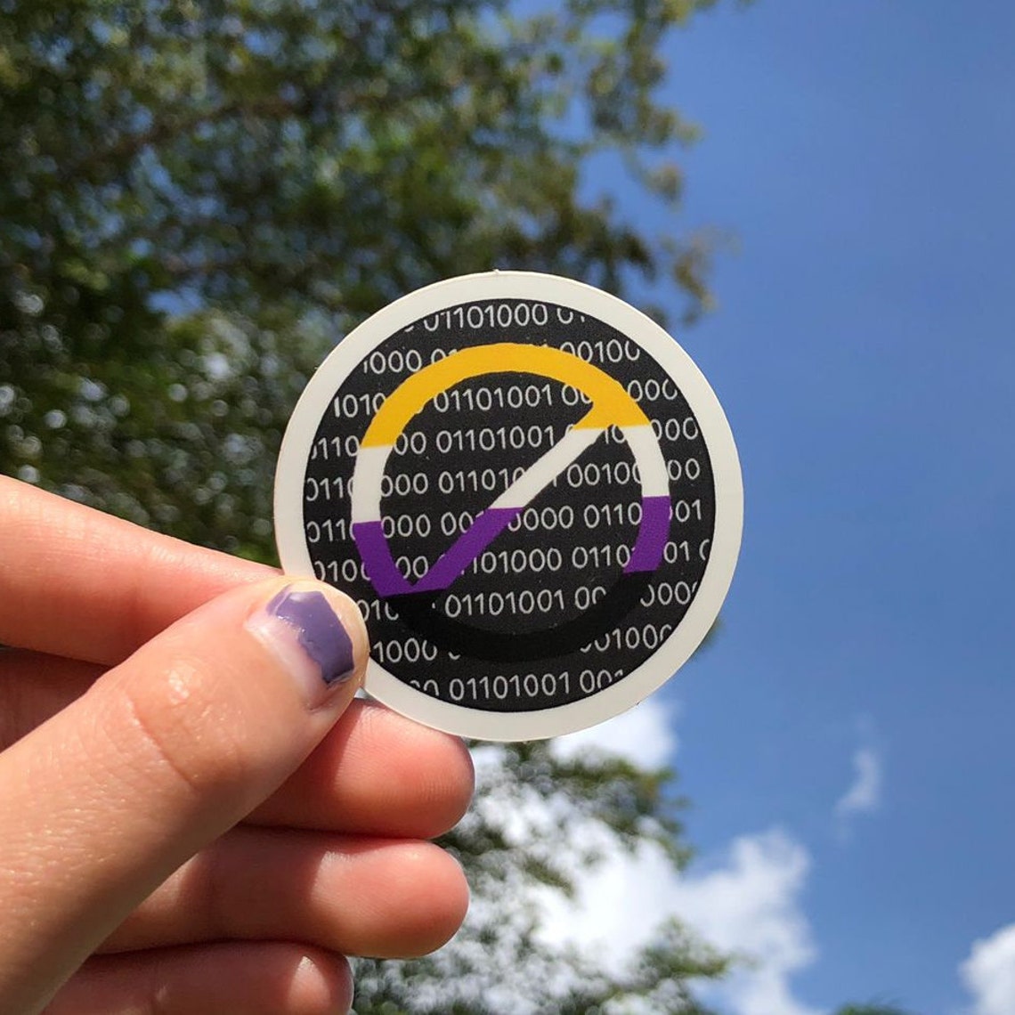 Subtle Non-binary Joke Sticker Non-binary Pride Sticker - Etsy