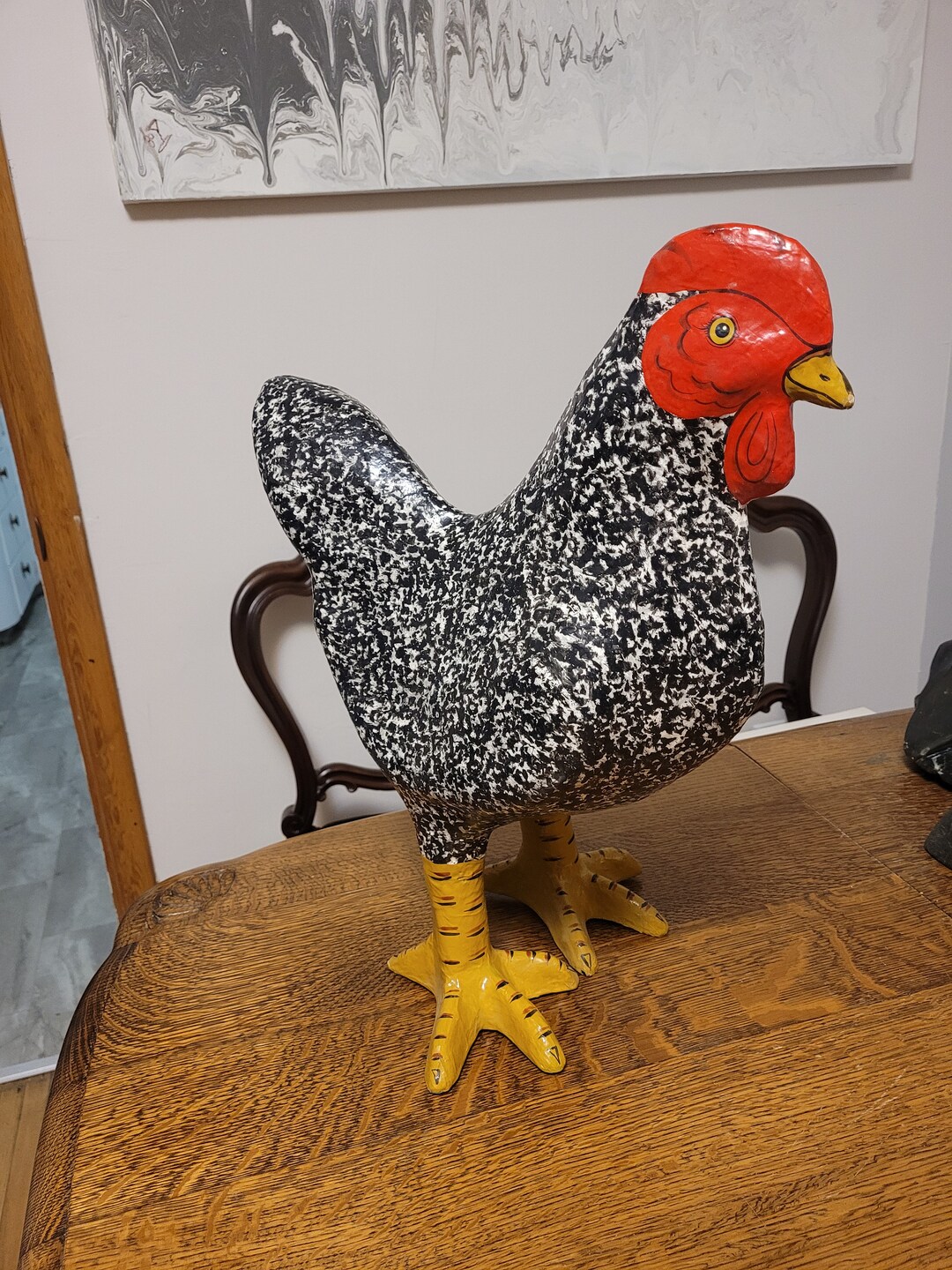 Vintage Paper Mache Chickens and Rooster - Etsy