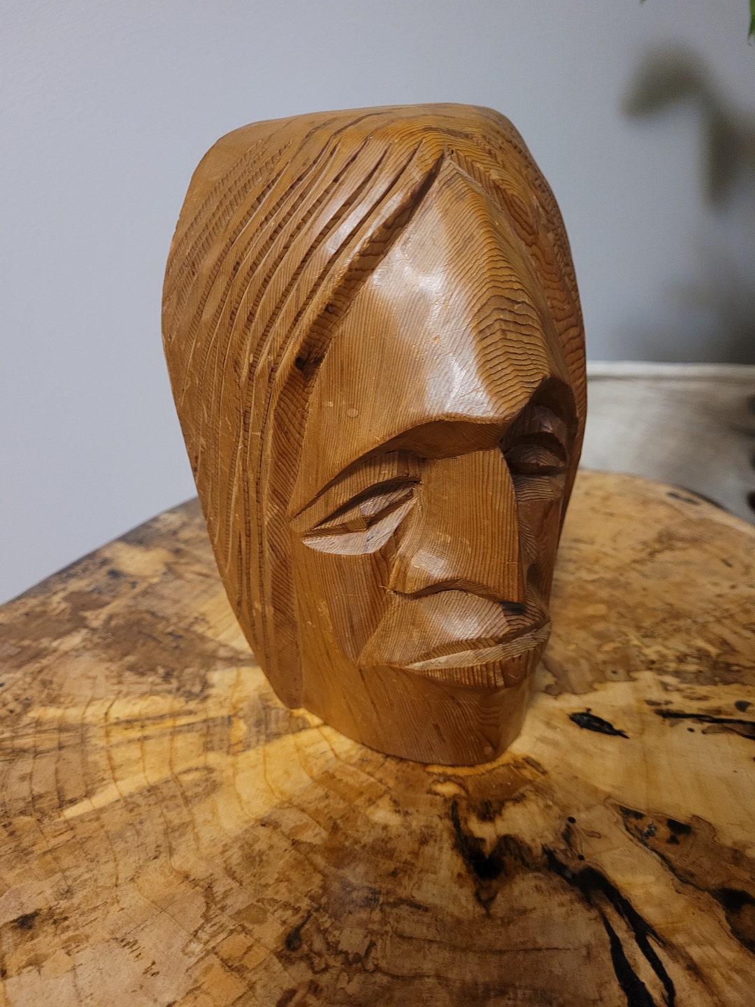 Indigenous Carved Cedar Face - Etsy