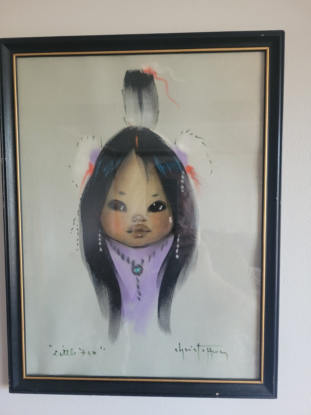 Gerda Christoffersen Pastel on Felt Vintage Wall Art Pastel on Felt - Etsy