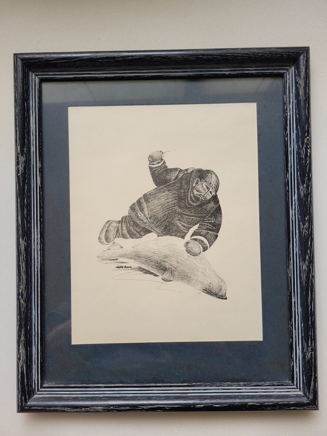 Vintage Inuit Drawing or Print - Etsy