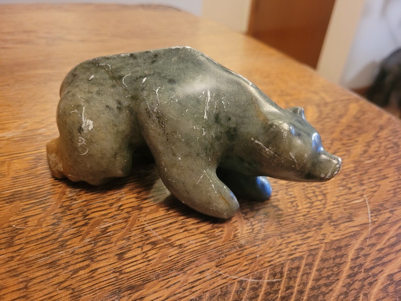 Inuit Soapstone Carving Polar Bear - Etsy
