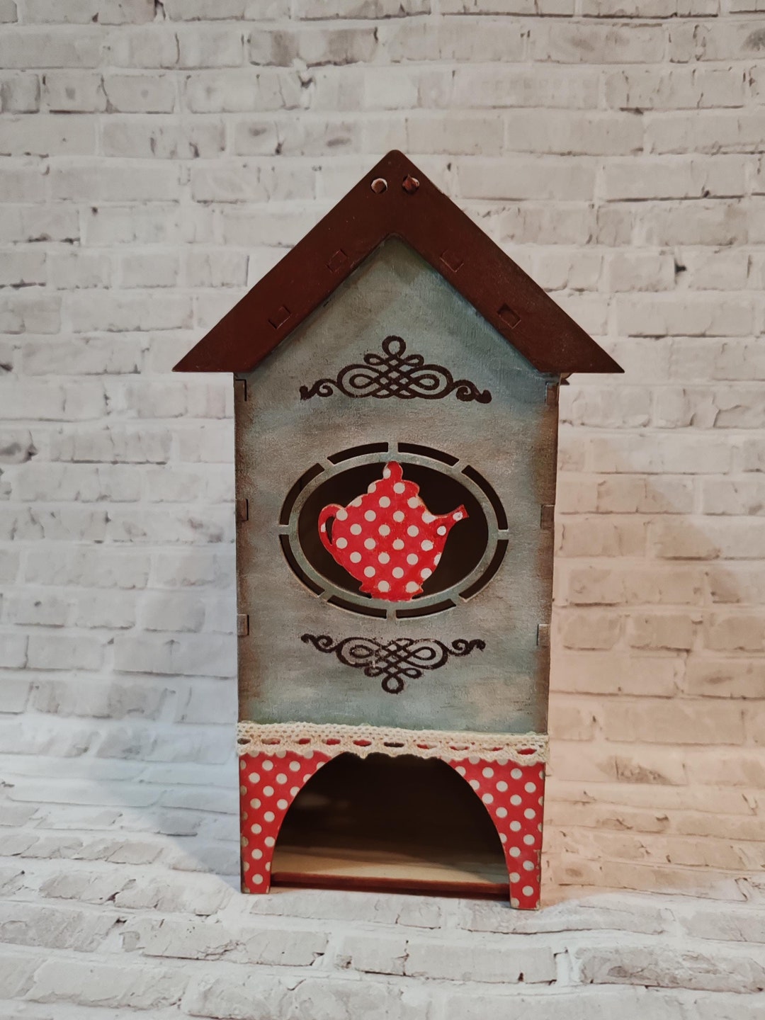 Wooden Tea Bag House/ Tea Bag Storage /tea Storage Organizer/tea Box ...