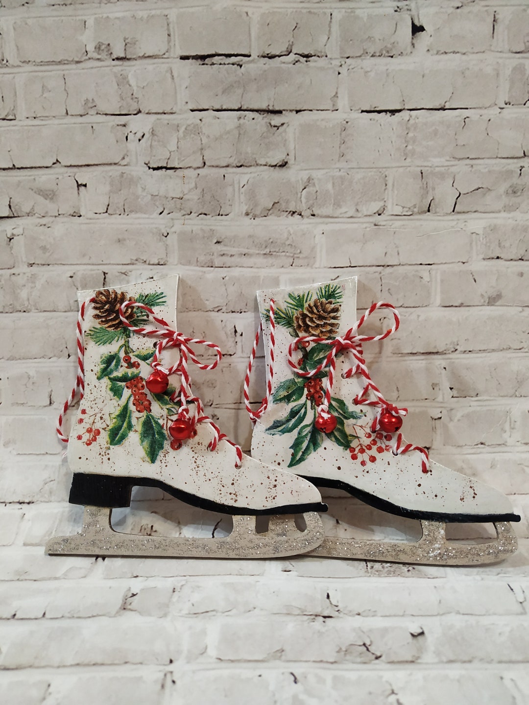 Skates-painted Figure/ornament for Christmas Tree/ice Skates With Decor ...