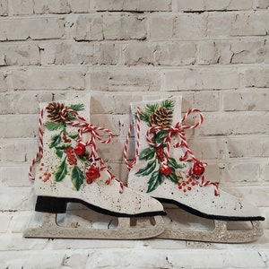 Skates-painted Figure/ornament for Christmas Tree/ice Skates With Decor ...